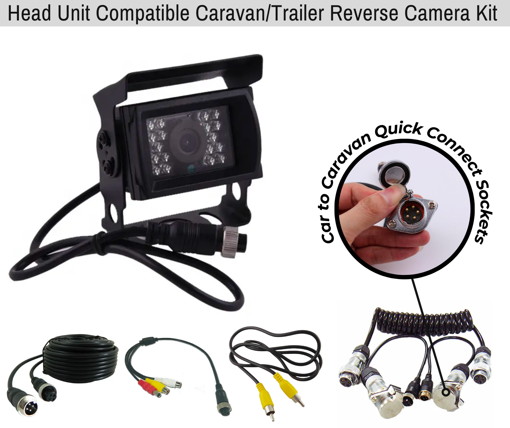 Head Unit Compatible Caravan / Trailer Reverse Camera Kit (Standard ...